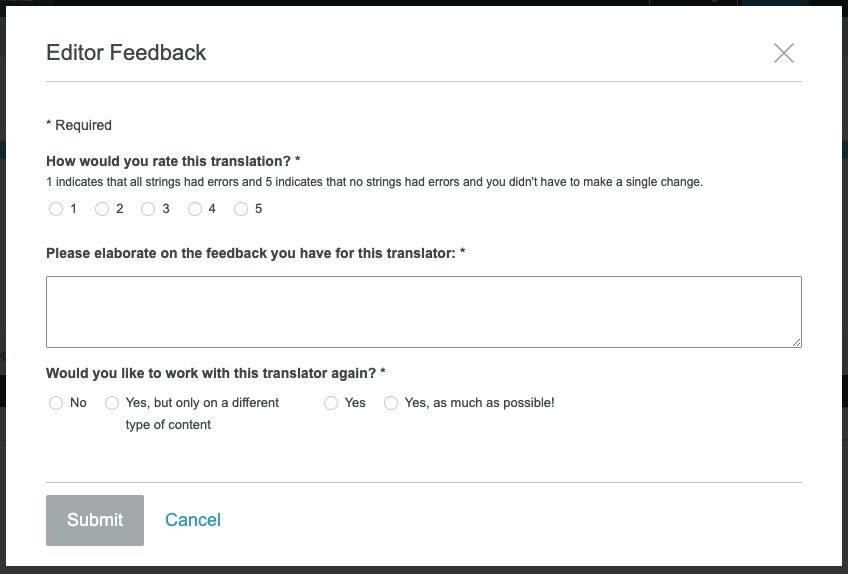 CAT Tool Feedback Form (Beta) – Smartling Help Center